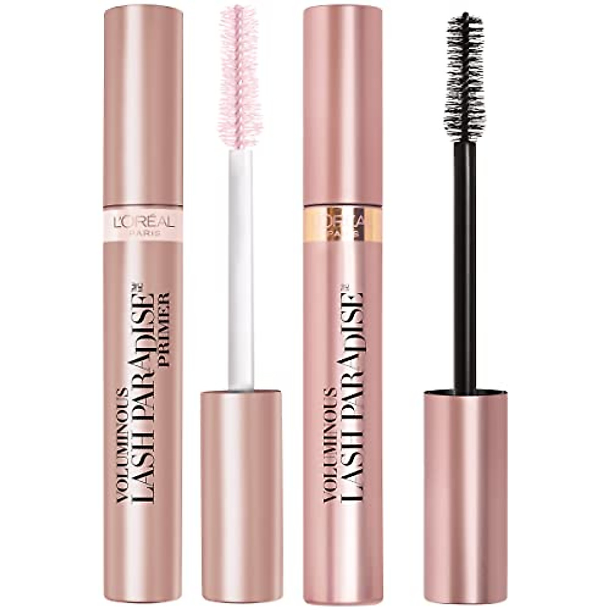 L’Oreal Paris Voluminous Lash Paradise Mascara & Lash Primer Holiday Set, Blackest Black and Millennial Pink, 1 kit