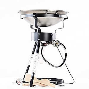 King Kooker 24WC 12" Portable Propane Outdoor Cooker with Wok, 18.5" L x 8" H x 18.5" W, Black