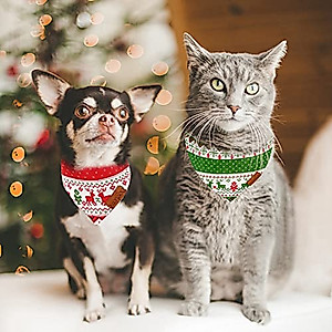 MOLEDINO Christmas Dog Bandanas for Girls Boys (2 Packs), Cute Funny Dog Bandanas Collar Set Durable Washable Dog Handkerchief Soft Dog Scarf for Holiday Birthday