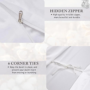 The Bishop Cotton Duvet Cover Queen Size, 100% Egyptian Cotton 1 Piece Duvet Cover Full, 800 Thread Count Queen Duvet Cover Set, Soft Bedding Comforter Cover with Zipper Closure - Elephant Grey