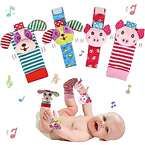 Wrist Rattles for Babies 0-6 Months, Baby Toys 0-3-6-12 Months, Infant Rattle Sock Toys for Newborn Gift