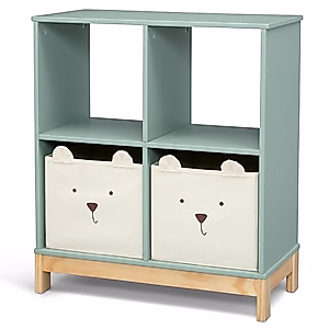 babyGap by Delta Children Brannan Bear Bookcase with Bins, Sage Green