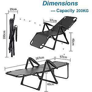 ガードレール Recliners Folding Sunloungers Heavy Duty Garden Chair Reclining Portable Sun Lounger Deck Chairs Zero Gravity