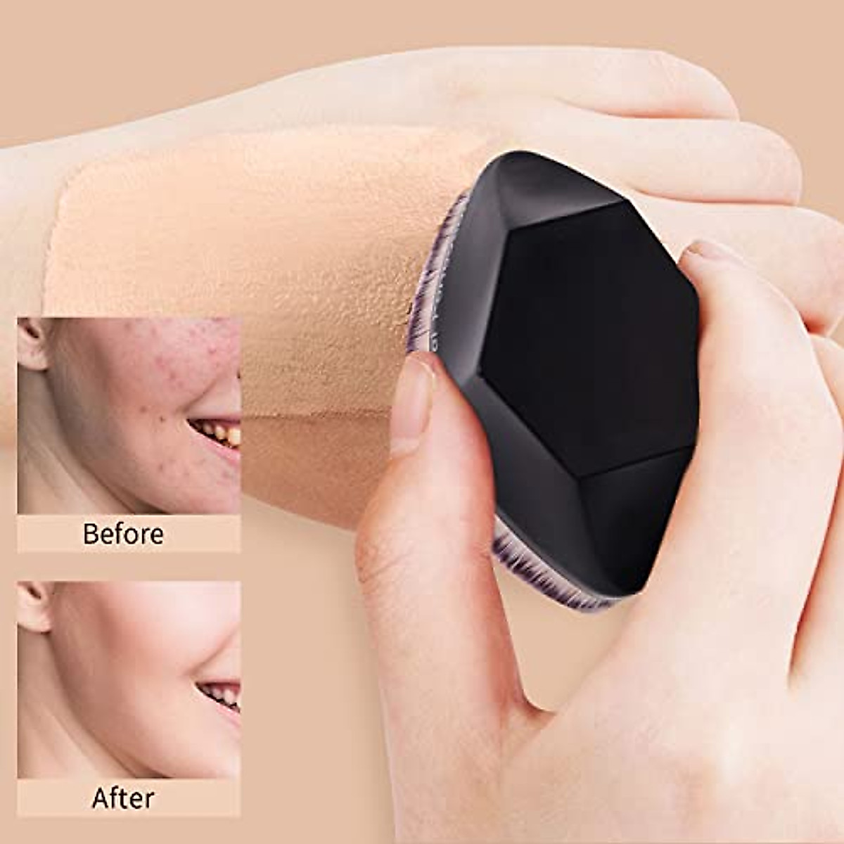 Real Perfection Foundation Brush Makeup Brushes Set Kabuki Brush Self Tanner Dual-sided Blush Concealer Brush Makeup Brush Set Sponge Blending Brush for Buffing Foundation Cream Powder Make up Brushes