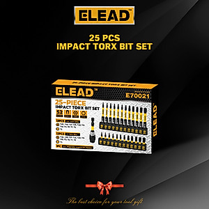 Tamper Proof Torx Bit Set: 25 Pieces T4-T40 Torx Bits Set | Torx Security Bit Set | Security Torx Bit Set | Star Bits Set | 1/4 Hex Torx Screwdriver Bit Sets