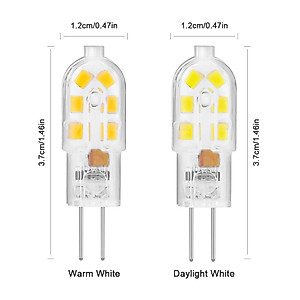 X-Molin Bipin led Bulb 12v G4 Light Bulb, Warm White 3000K 5Pack JC Bi Pin Bulb AC/DC 12v led Bulbs for rv Interior, MR11 G4/GU4/GZ4 T3 Halogen Track Bulb Replacement Landscape Bulbs
