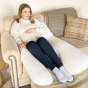 Newton Baby Premium Pregnancy Maternity Pillow with Organic Cotton, 50% More Memory Foam and Fiber Clusters in The Core for Complete Support, U-Shaped with Removable Washable Cover