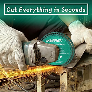 AUPREX 5 Pack 4 Inch Indestructible Disc for Grinder, 7/8" Arbor Angle Grinder Diamond Cutting Disc, Cut Everything in Seconds, Multifunctional Cutting Blade for Various Materials-Green