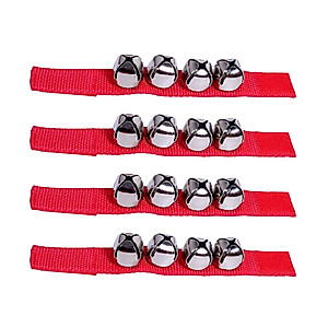 ibasenice Cheerleading Wrist Instrument Decorations Red Kids Band Chain Performance Musical Bell Rattle Jingle Adjustable Toys Bells Ankle Rhythm Bracelets Kid Foot Dance Ring Adorable