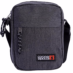 Coronel Tapiocca Men's Shoulder Bag, Grey, 17.5 x 22 x 5.5 cm