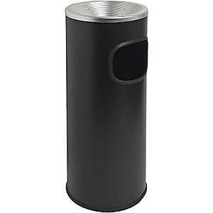 Genuine Joe 58884 Ashtray Receptacle, Fire-Safe, 3 Gal., Aluminum/Black