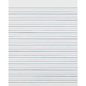 Pacon PACZP2413 Zaner-Bloser Sulphite Handwriting Paper, Dotted Midline, Grade 2, 1/2" x 1/4" x 1/4" Ruled Short, 8" x 10-1/2", 500 Sheets