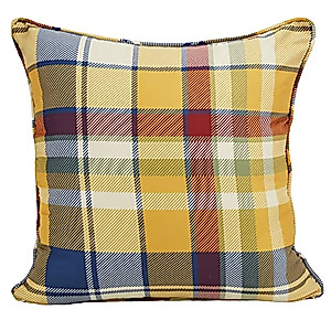 Donna Sharp Throw Pillow - Chesapeake Traditional Decorative Throw Pillow with Plaid Pattern - Square