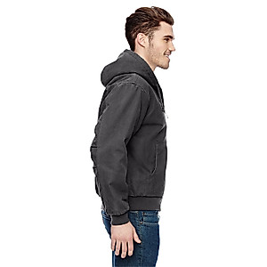 Dri-Duck Men's 5020 Cheyenne Hooded Work Jacket, Charcoal, X-Large