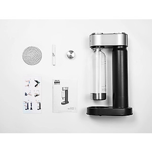 PHILIPS Stainless Sparkling Water Maker Soda Maker Machine for Home Carbonating with BPA free PET 1L Carbonating Bottle, Compatible with Any Screw-in 60L CO2 Exchange Carbonator(NOT Included), Black