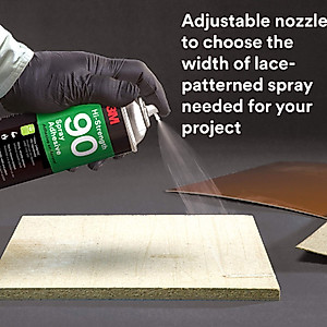 3M Hi-Strength 90 CA Spray Adhesive, Low VOC, Permanent, Bonds Laminate, Wood, Concrete, Metal, Plastic, Clear Glue, Net Wt 19 oz