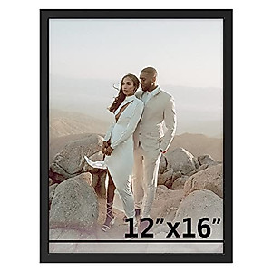 SIGNLEADER Custom Wall Art Gallery Wall Print for Living Room, Bedroom, Office, Nursery, Personalized Photo Prints with Frame, Custom Picture Gifts for Mom, Dad, Couples, Wedding, Family, Baby, Pets - 12"x16" BLACK