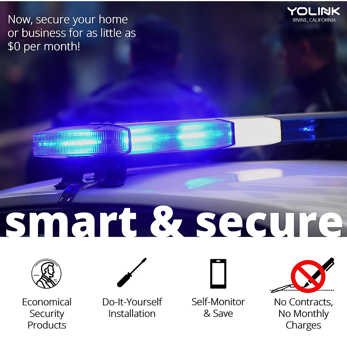 Smart Siren Alarm, Loud 110 dB, Wireless Alarm for Home Security/Intrusion/Burglar Alarm, Panic Alarm, Audible Alerts, Remote Control, Works with Alexa, Google, Home Assistant, IFTTT - Hub Required