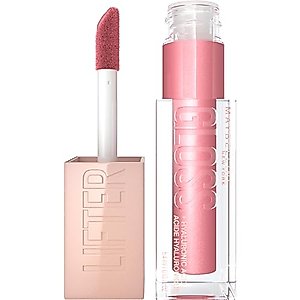 Maybelline Lifter Gloss, Hydrating Lip Gloss with Hyaluronic Acid, High Shine for Plumper Looking Lips, Brass, Pink Neutral, 0.18 Ounce