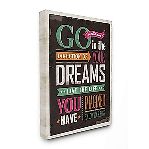 Stupell Industries Go Confidently Inspirational Vintage Word Design Canvas, Multi-Color