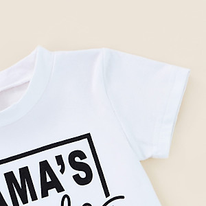 Meihuida Newborn Baby Summer Clothes Boy Mama's Little Man Letter Printed Baby T-Shirt and Shorts 3 6 9 12 18 Months Outfits White 3-6 Months