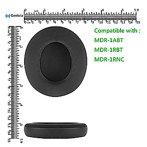 Geekria Sport Cooling Gel Replacement Ear Pads for Sony MDR-1ABT, MDR-1RBT, MDR-1RNC Headphones Ear Cushions, Headset Earpads, Ear Cups Repair Parts (Black)