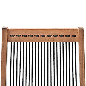 Knocbel Outdoor Folding Chair, Low Profile Patio Lounge Chair with Ergonomic Seat and Tall Slanted Back for Porch Deck Lawn Garden, 250lbs Weight Capacity (Brown and Black)