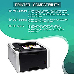 GREENBOX Remanufactured TN221 Toner Cartridge Replacement for Brother TN-221 TN225 TN-225 for MFC-9130CW HL-3170CDW HL-3140CW HL-3180CDW HL-3170CDW MFC-9330CDW Printer (2,500 Pages, KCMY, 4-Pack)