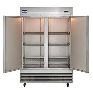 Kratos Commercial Freezer- 2- Solid Door Reach-In, Stainless Steel Exterior, 54" W (67K-005)