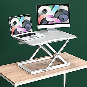 ZINUS Molly 28 Inch Standing Desk with Adjustable Height, Desktop Workstation, Desk Converter, No Assembly, White