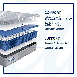 Sealy Posturepedic Hybrid Paterson Medium Feel Mattress, King, White