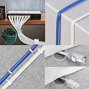 BUSOHE Cat6 Ethernet Cable 20 FT White, Cat-6 Flat RJ45 Computer Internet LAN Network Ethernet Patch Cable Cord - 20 Feet