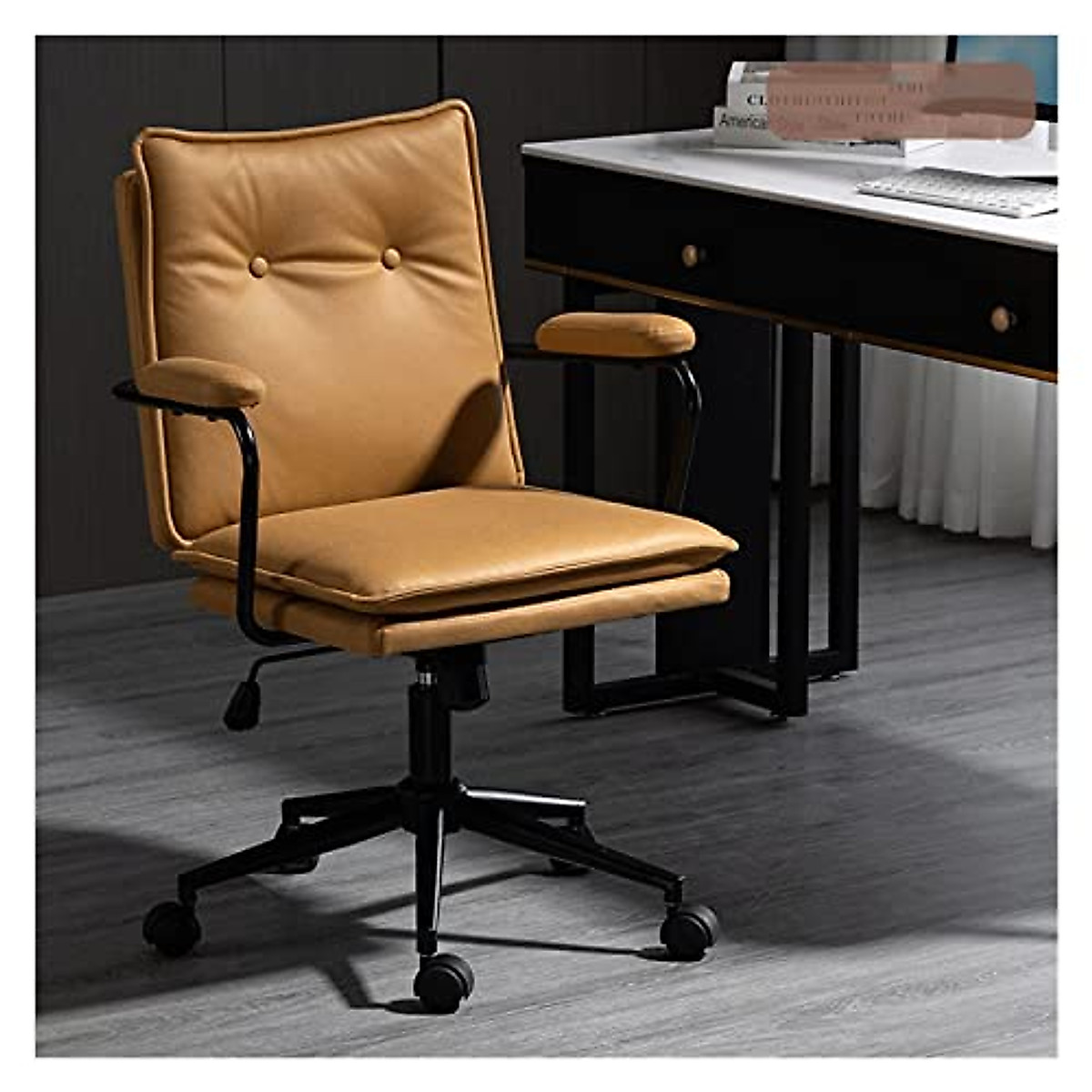 MayNuo Office Chair Gaming Chair Computer Chair Home Computer Chair Student Dormitory Study Chair Back Comfortable Sedentary Office Chair Desk/Black-Soul Eater1