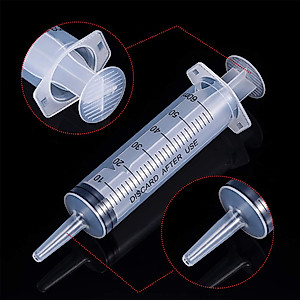 KEWAYO 3 Pack 60ml/cc Plastic Syringe Large Syringes Tools Catheter Tip individually sealed with Measurement for Scientific Labs, Measuring Liquids, Feeding Pets, Oil or Glue Applicator