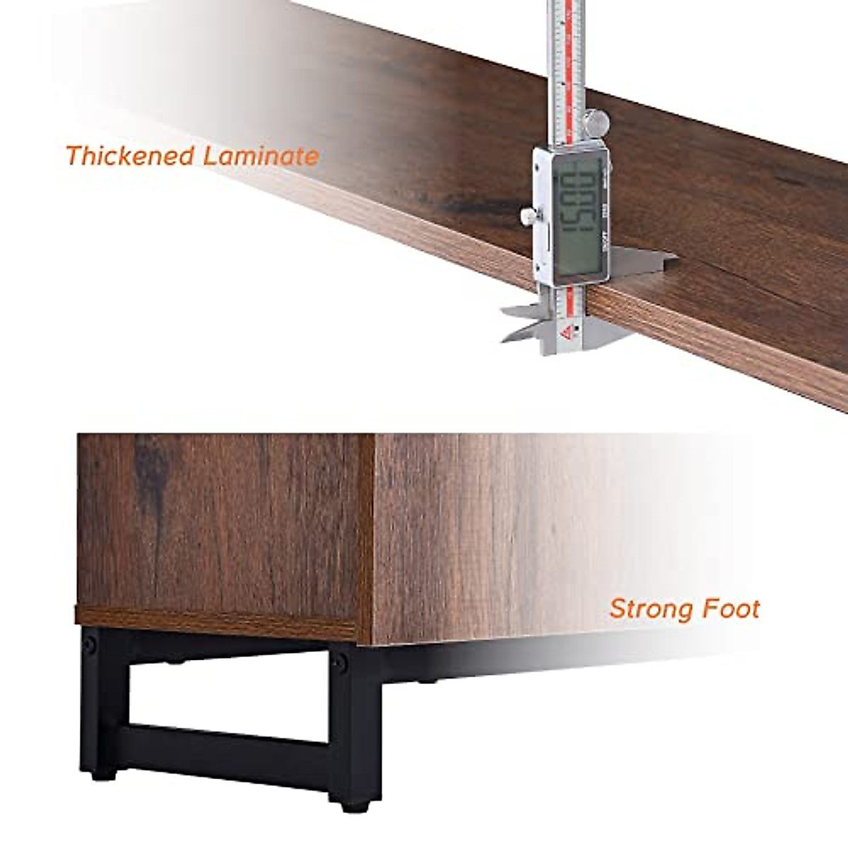 WAMPAT 2 PCS of 73" Tall Bookshelf with Storage Cabinet，5 Tier Industrial Standing Display Bookcase for Home & Office