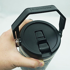 Dreamfocus 40 oz Leak Proof Handle Flip Straw Lid Replacement for Stanley 40 oz Quencher Tumbler, Not for 30 oz Cup