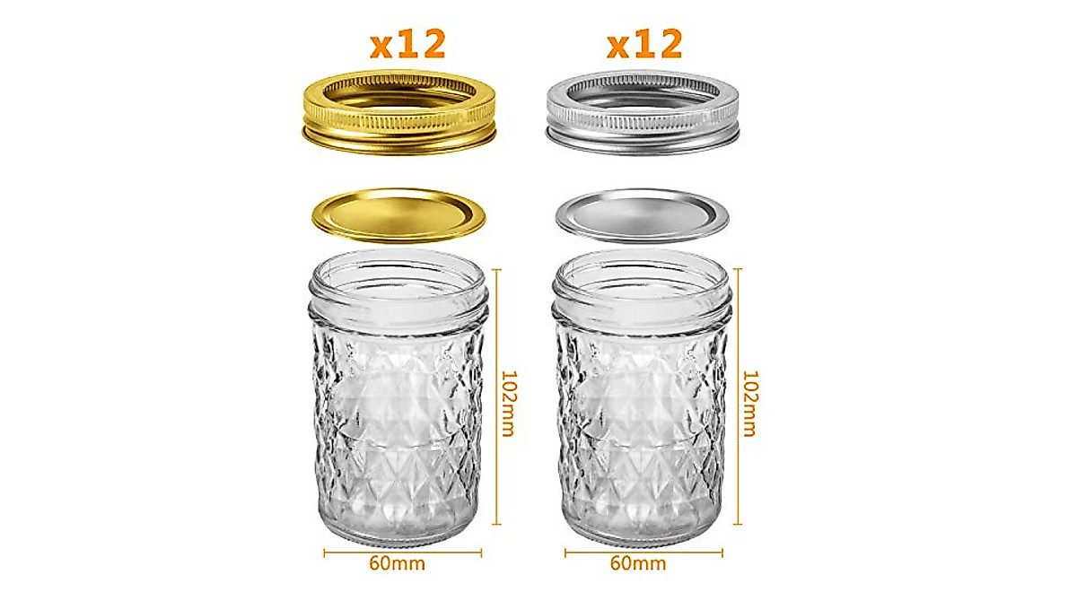 SPANLA 8 oz Mason Jars - Perfect for Gifts & Storage