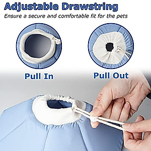 Crazy Felix Cat Cone, Cat Cone Collar to Stop Licking and Scratching, Soft Cone for Cats Alternative After Surgery, Comfortable Cat Recovery Cone with Drawstring for Cats Kitten and Puppy