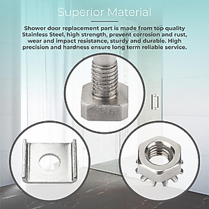 GRONGU Shower Door Pivot Pin Kit for Pivot Shower Doors, Stainless Steel Framed Pivot Shower Door Parts with Hex-Nut and Washer, Shower Door Pivot Replacement Parts