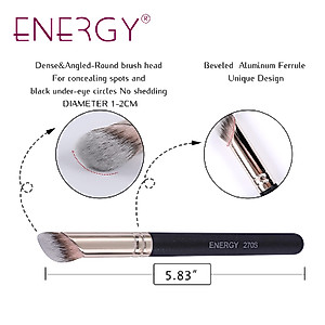 ENERGY Kabuki Foundation Brush for Liquid Makeup Professional Makeup Brush Concealer Brush Blusher Brush Bronzer Travel Buffing Contour Stippling Face Blush Concealer Liquid Blending Brushes