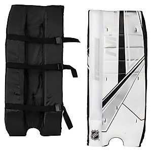 Franklin Sports NHL Kids Street Hockey Goalie Pads Set - Kids Hockey Training Equipment - Includes Block Pad, Catch Glove, and Goalie Pads,Black/White