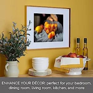 Mikasa Metal Portrait Frame, Displays 11x14 Photo with Mat, 16x20 without Mat, Gold