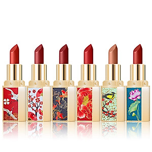 Ownest 6 Colors China style Matte Lipstick Set, Long Lasting Moisturizing Non-Marking, Waterproof Non-Stick Cup Palace Style Rouge Lipstick