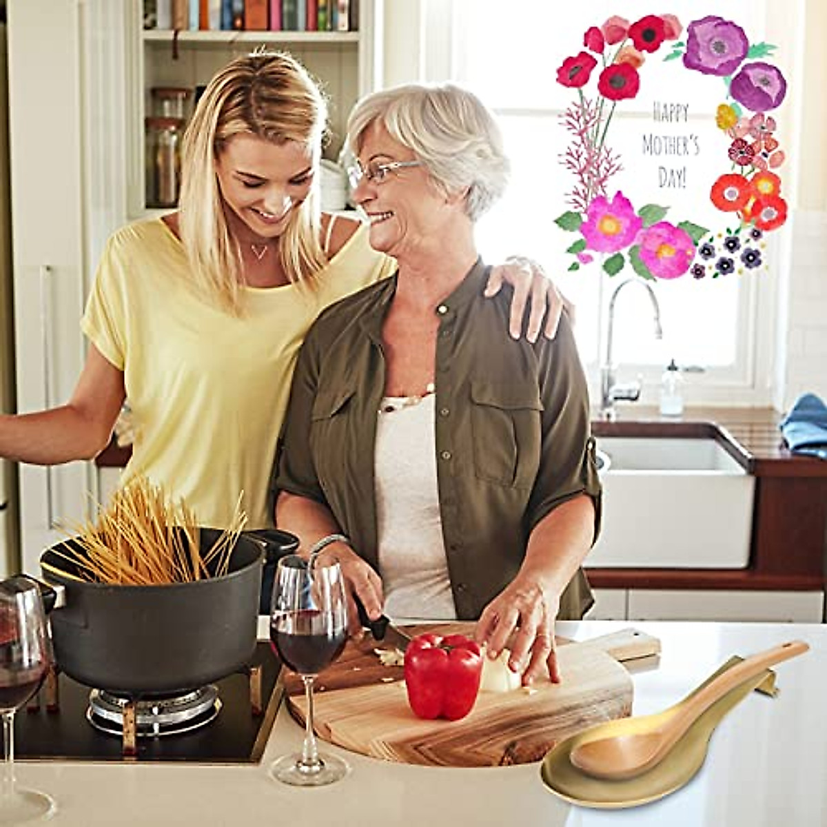 VanlonPro Stainless Steel Spoon Rest, Spatula Ladle Holder, Stainless Steel Utensil Spoon Rest Holder, Brushed Finish, Dishwasher Safe 9.8 x 3.7 Inch (Gold 2PCS)