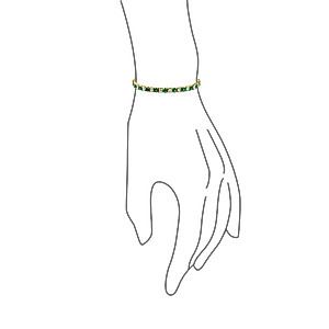 Bling Jewelry Green White Alternating Simulated Emerald Round Cubic Zirconia 12.00 CT 4 Prong Basket Set Solitaire AAA CZ Tennis Bracelet For Women Prom Bride 14K Gold Plated 7.5 Inch