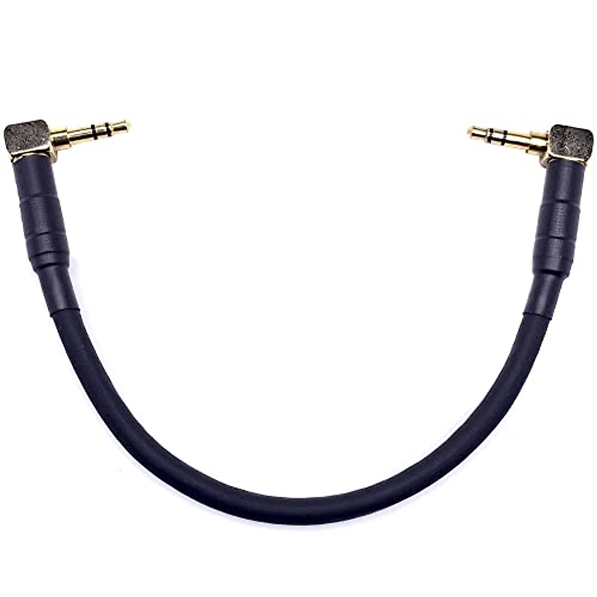 CNCESS CESS-068 Short Audiophile Audio Cable 3.5mm TRS Right Angle Male to Male, 6 Inches