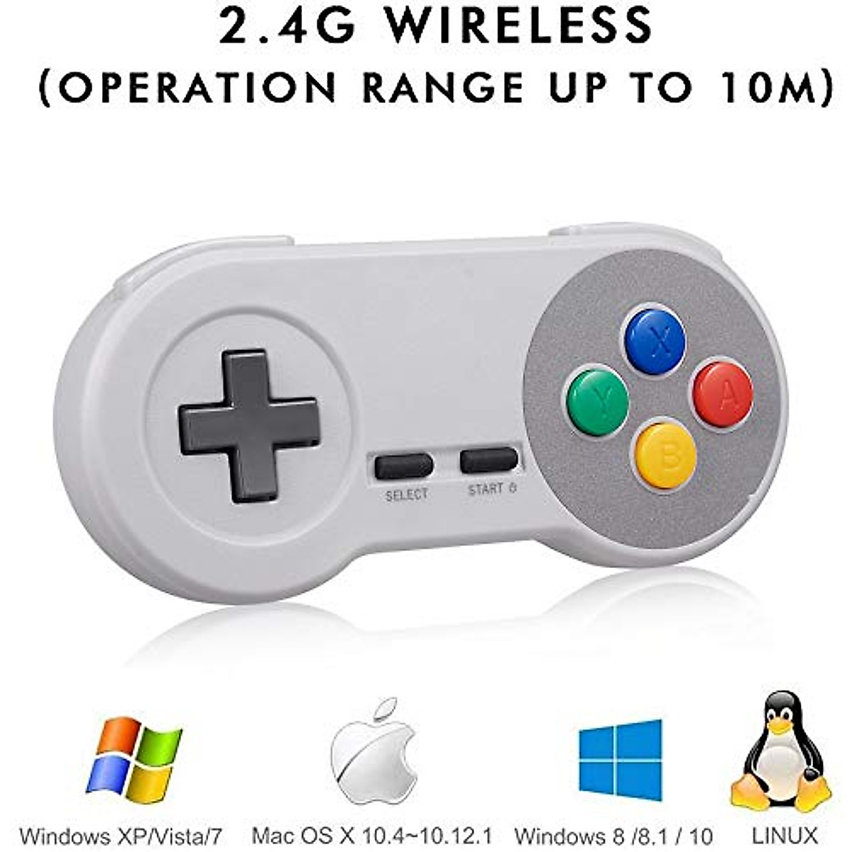 KIWITATA 2 Pack Wireless SNES USB Controller for Retro Games, kiwitatá 2.4ghz Remote Wireless SNES Emulator Game Pad Controller for Windows PC MAC Retropie