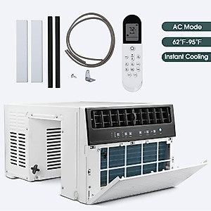 R.W.FLAME U-Shaped Air Window Conditioner 12000 BTU, Full Window View, Ultra Quiet AC Unit, Cools up to 550 Sq. Ft. Living Room/Bedroom/Home, Remote Control, Energy Efficient, Washable Filter, White