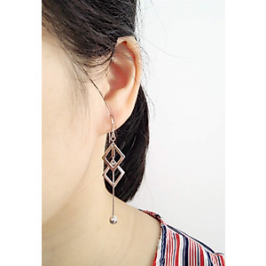 925 Sterling Silver Dangle Earrings Geometric Earrings for Women