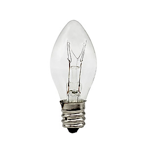 Creative Hobbies® Box of 25 Clear Blinker Light Bulbs, C7 Candelabra Base,Random Blinking - Great for Night Lights and Christmas Strings | 7 Watt Candelabra Base